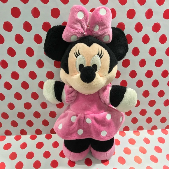 Disney | Toys | Disneys Minnie Mouse 4 Plush Pink Polka Dot Dress ...